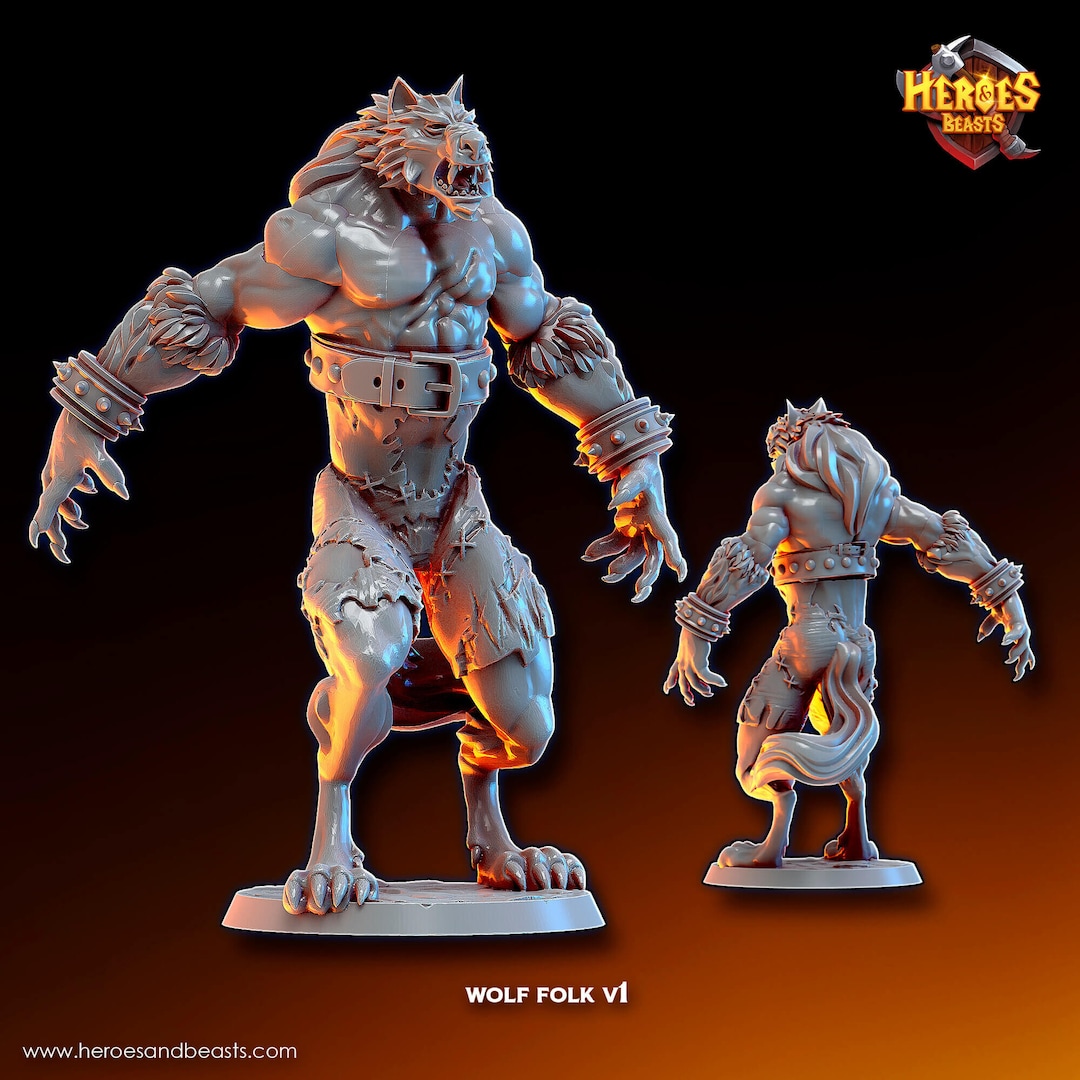 Werewolf V1 ( Digital Stl File for 3d Printing ) for D&D Dungeons and ...