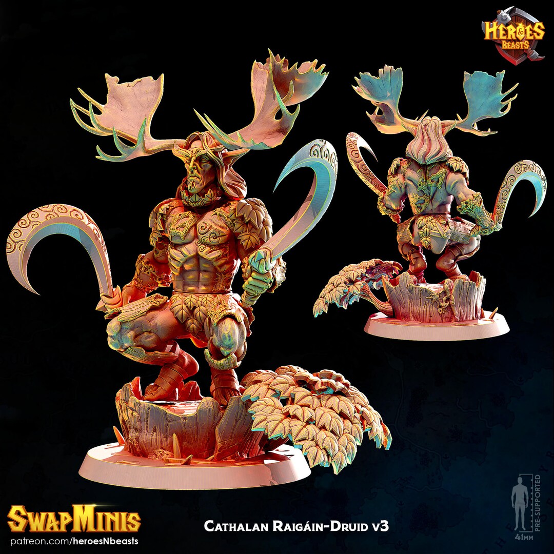 Druid V3 Miniatures for D&D Dungeons and Dragons Tabletop Gaming ...