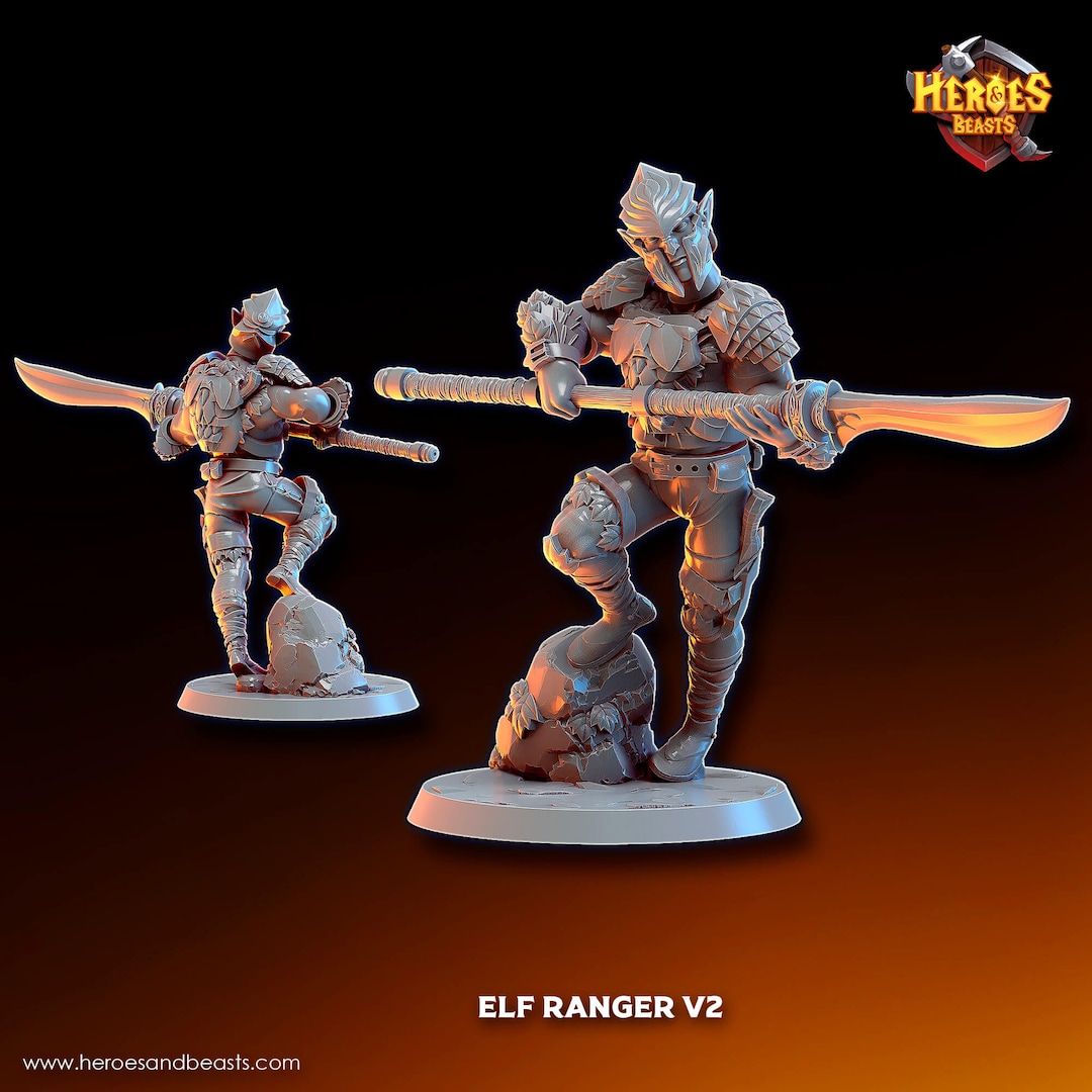 Male Elf Ranger V2 • Digital Stl for 3d Printing• D&D Dungeons and ...