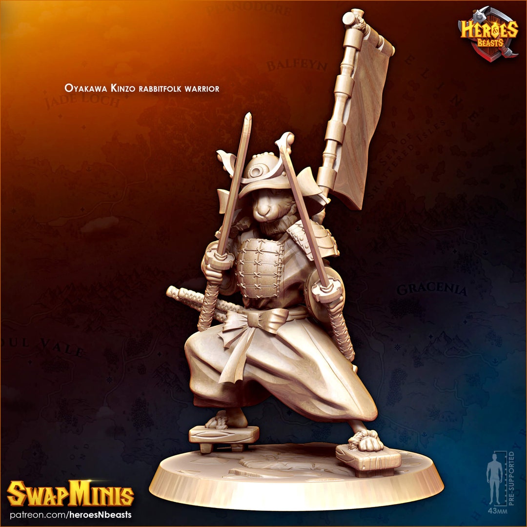 Rabbitfolk Samurai Warrior Classic for D&D Dungeons and Dragons ...