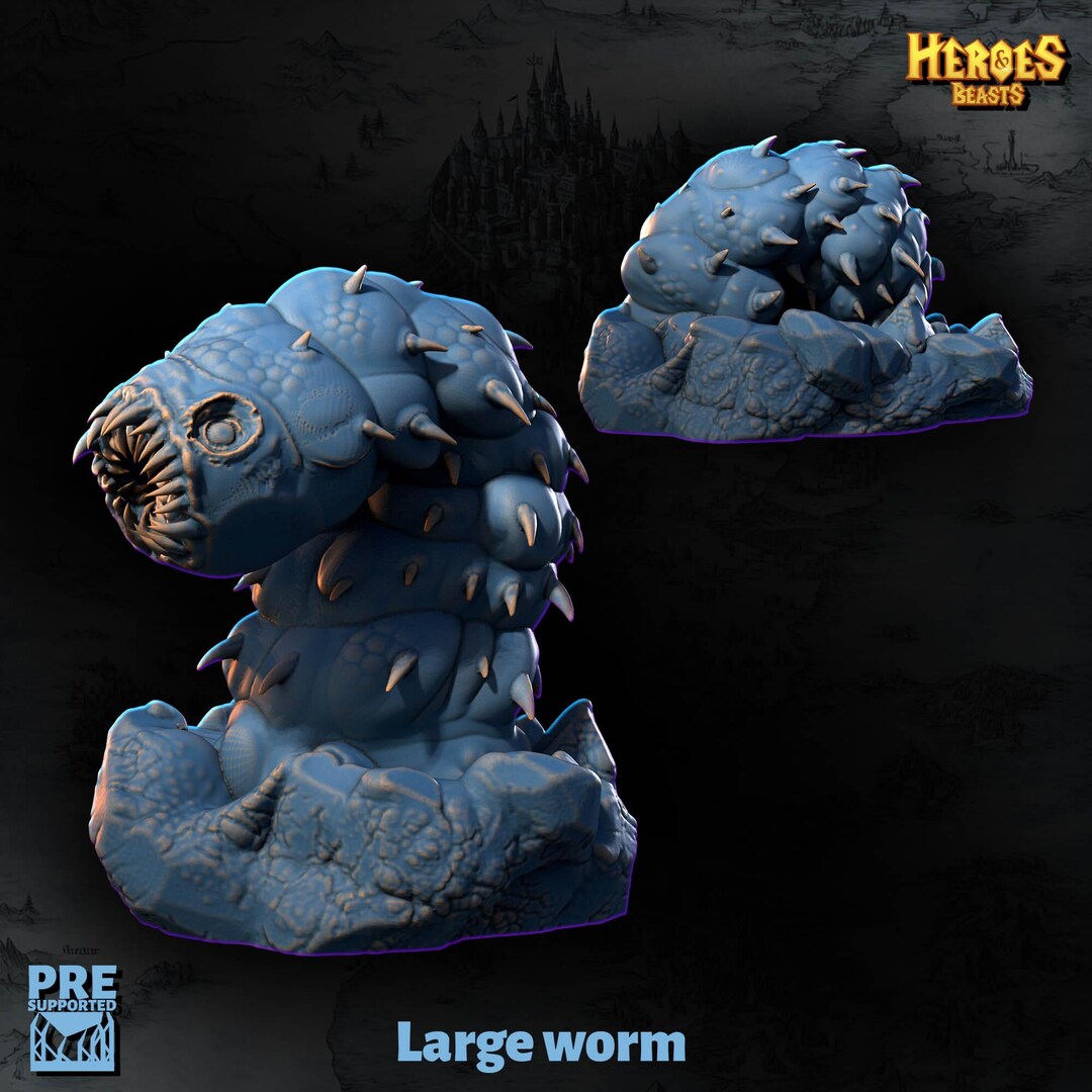 Large Worm - ( Digital Stl File for 3d Printing ) Great for D&D ...