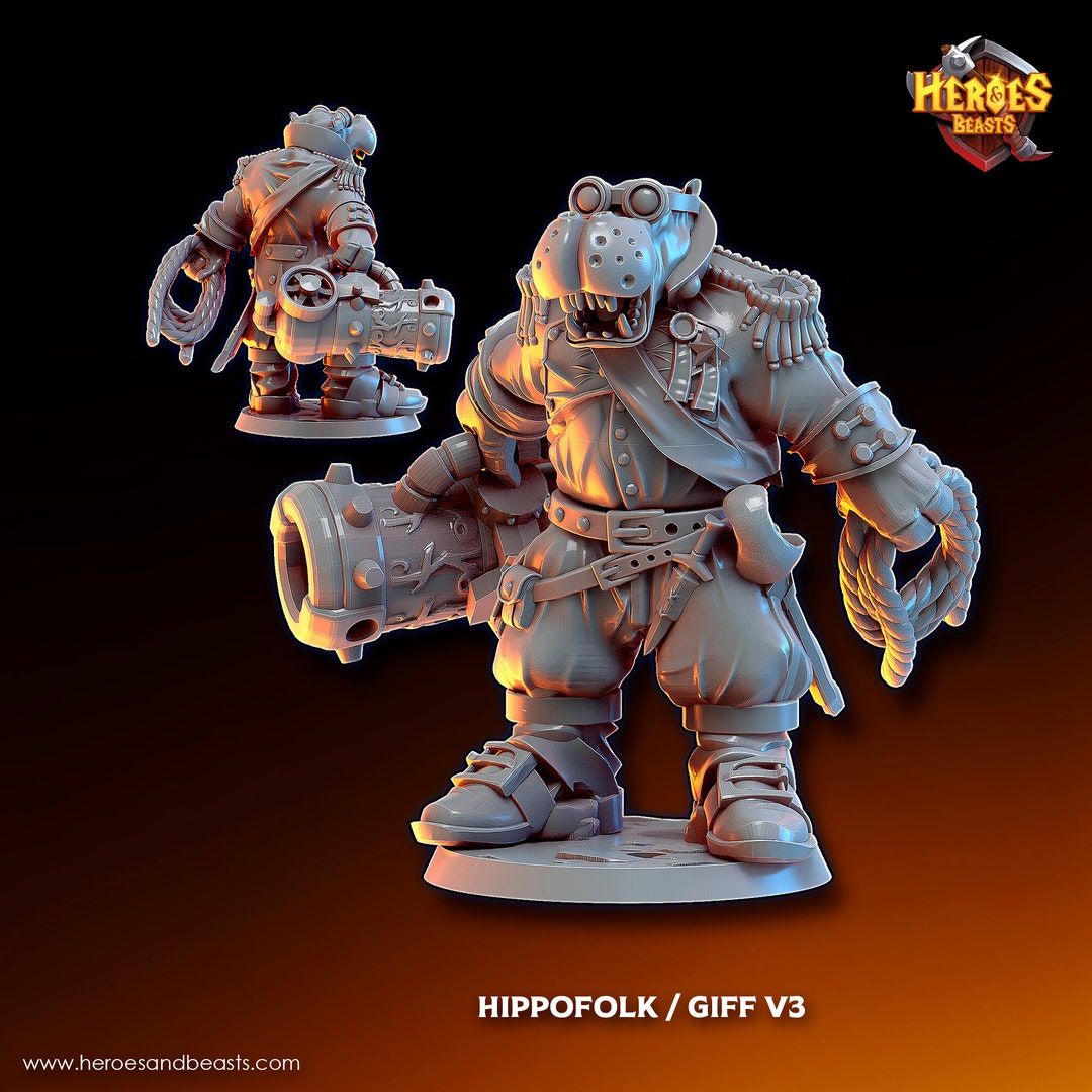 Hippofolk / Giff V3 • Digital Stl for 3d Printing• D&D Dungeons and ...
