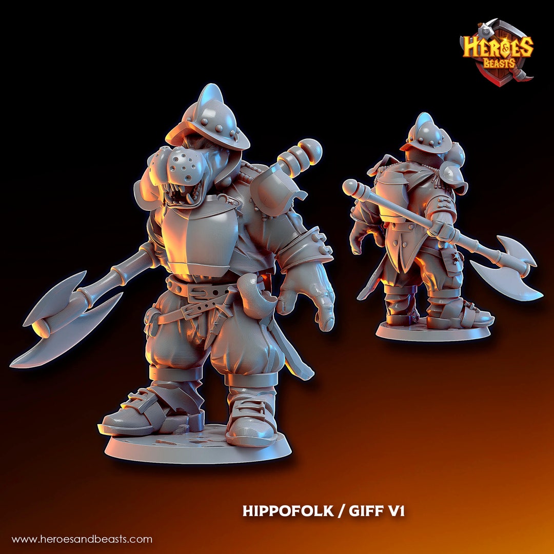 Hippofolk / Giff V1 • Digital Stl for 3d Printing• D&D Dungeons and ...