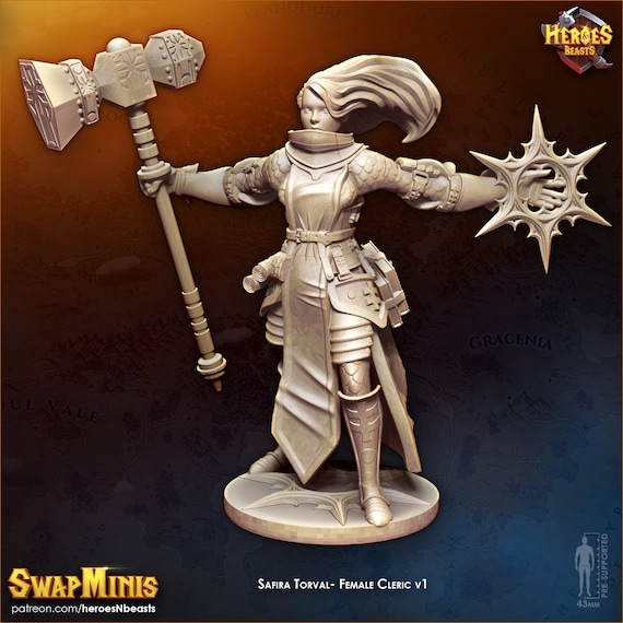 Female Cleric V1 Tabletop Gaming Wargaming Miniatures - Etsy