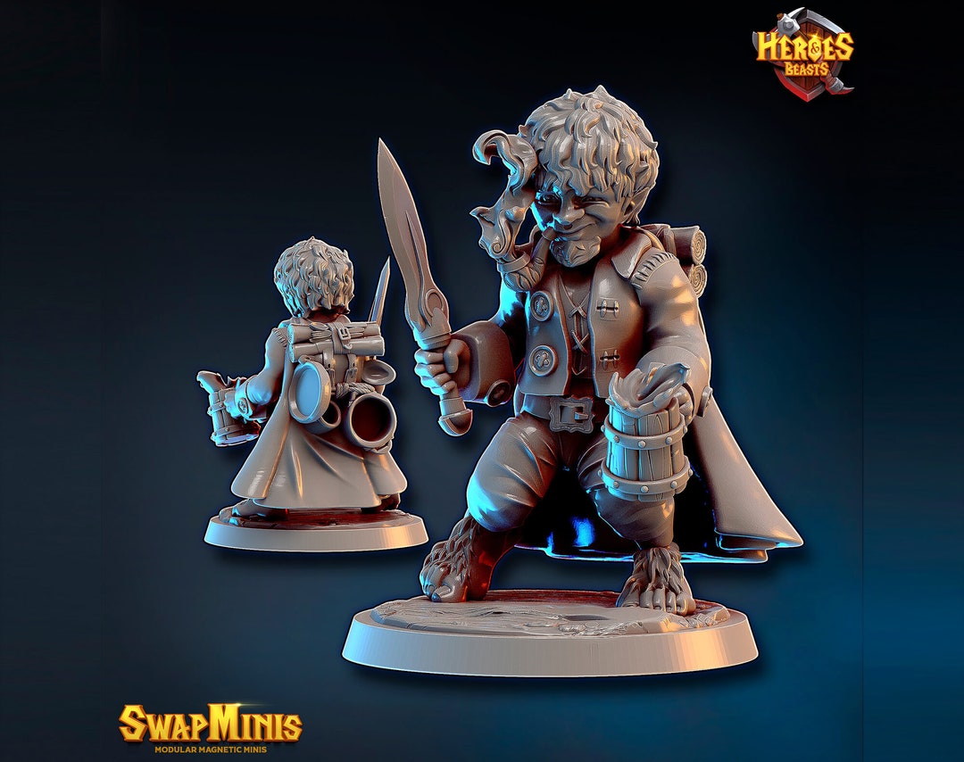 Petey Grumpkin - Halfling- Miniatures • Digital Stl for 3d Printing• D ...