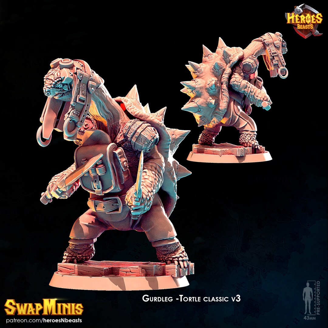 Gurdleg -tortle Merchant V3 Miniatures • Digital Stl for 3d Printing• D ...