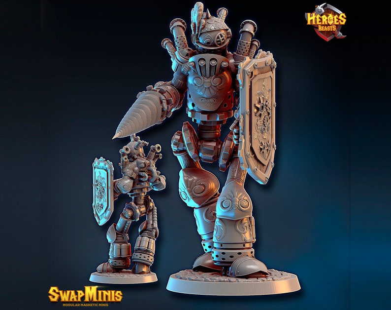 Warforged Automaton DND Miniatures • Digital Stl for 3d Printing• D&D ...