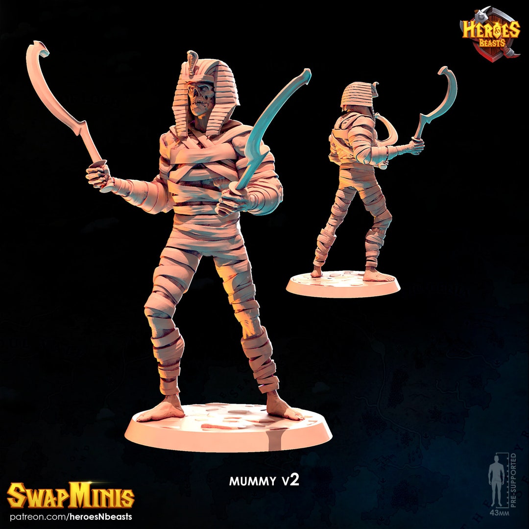 Amran Cursed Mummy V2 Miniatures for D&D Dungeons and Dragons Tabletop ...