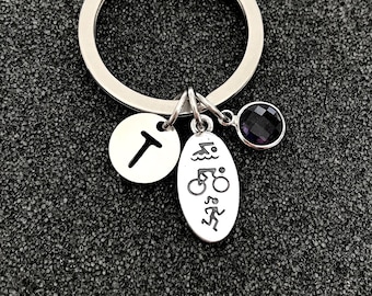 Triathlon Keychain Triathlon Triathlete Run Bike Swim - Etsy