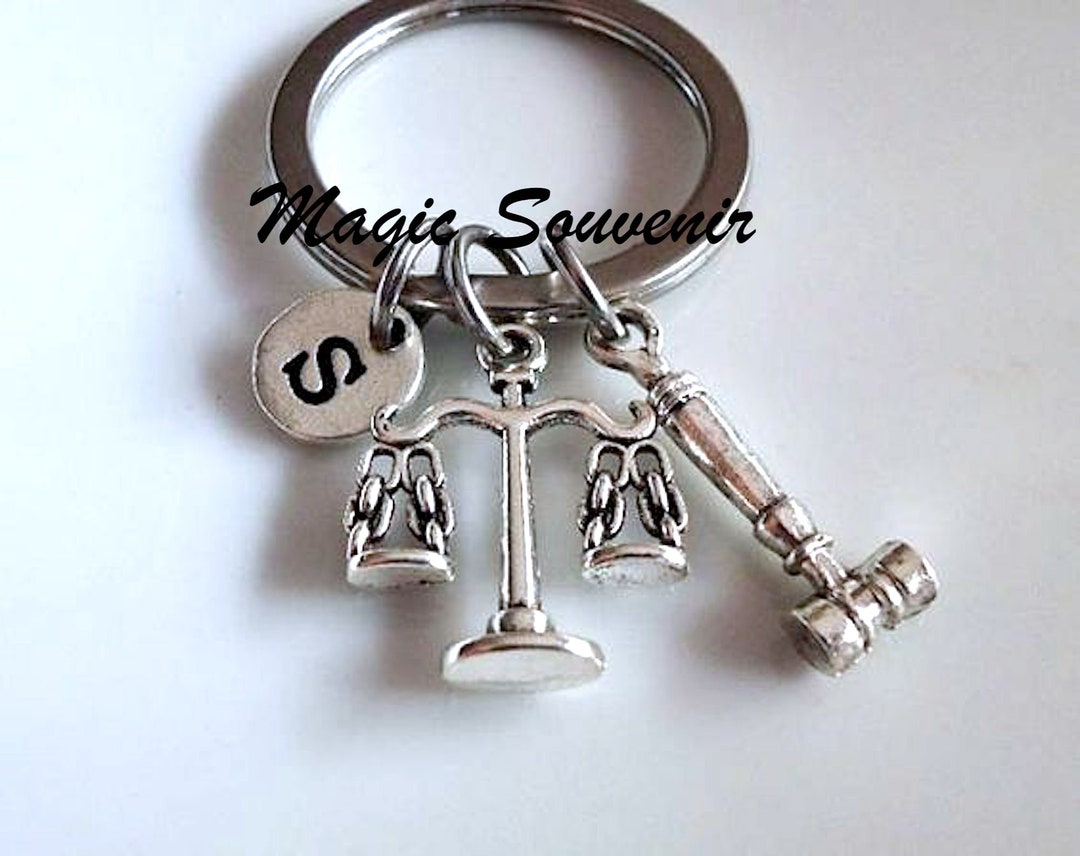 Lawyer Keychain Judge Key Chain Graduation Gift for Scales - Etsy