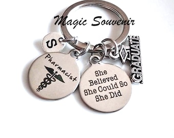 Pharmacist Graduate Gift RX Keyring She Believed She Could - Etsy UK