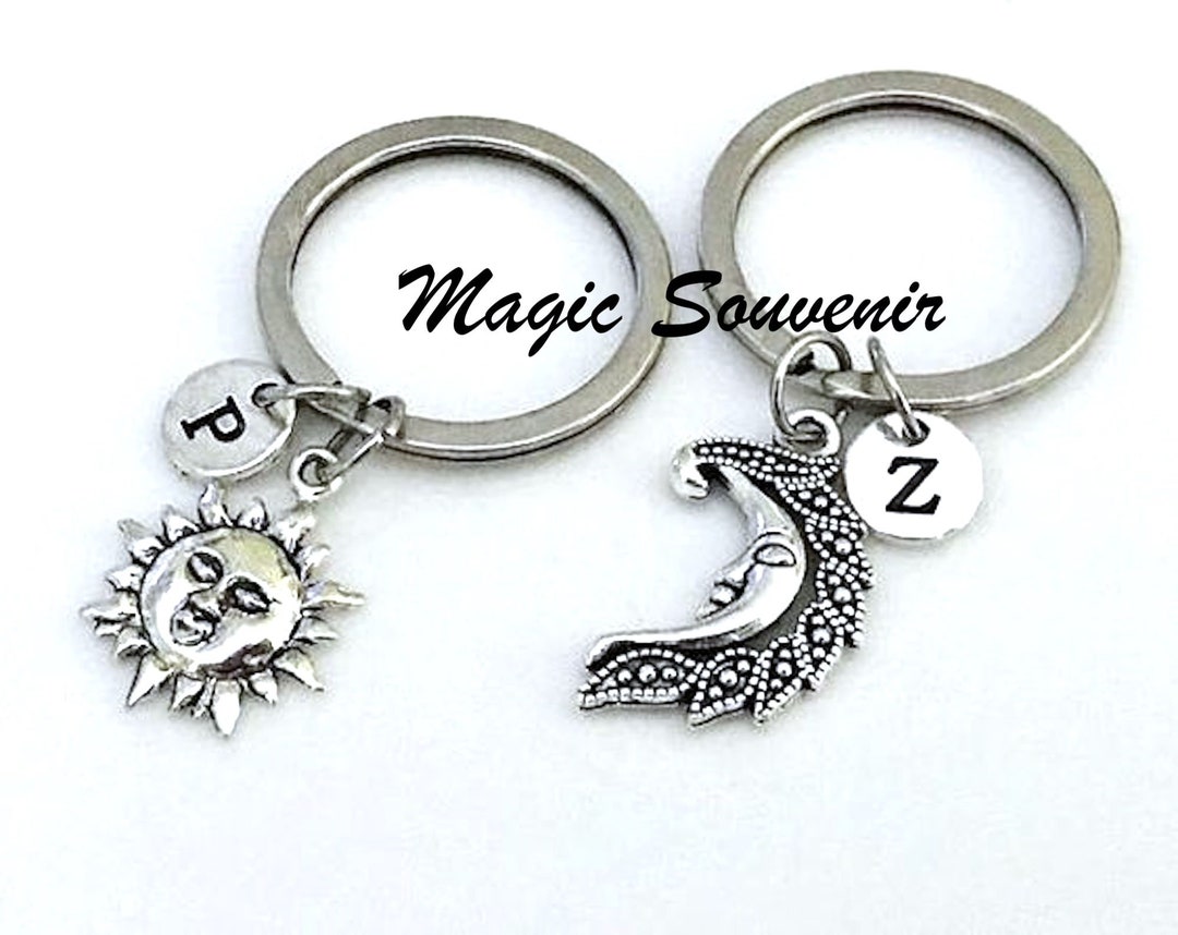 Sun and Moon Keychains Set of 2 Keychains Him and Her - Etsy