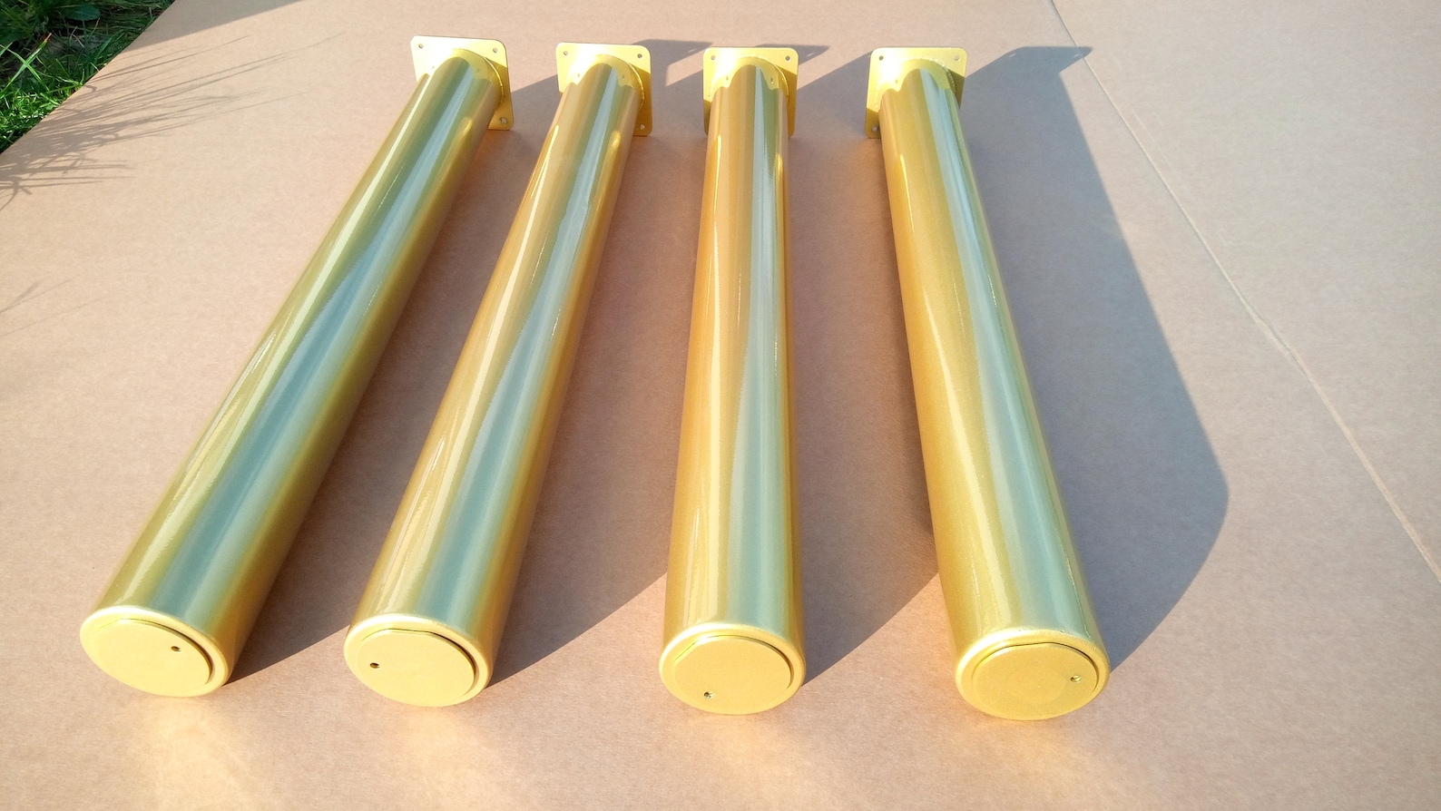 Pipe Table Legs, Adjustable Foot, Metal Pipe Legs, Golden Table Legs ...