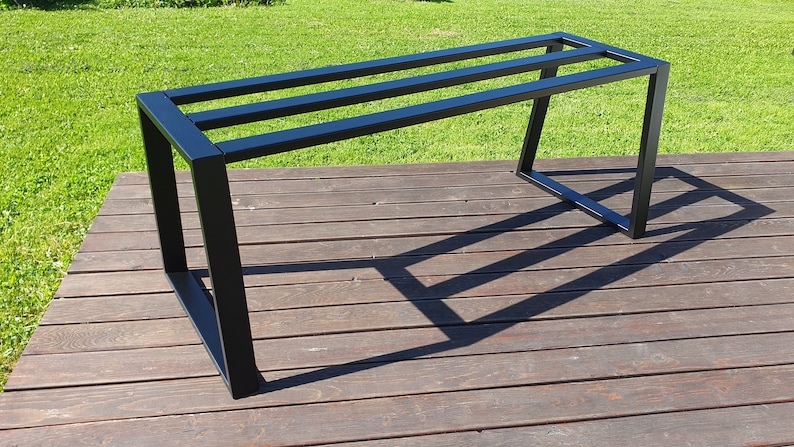 Metal Table Frame: Heavy Duty Trapezoid Base for Glass/granite Top, in ...
