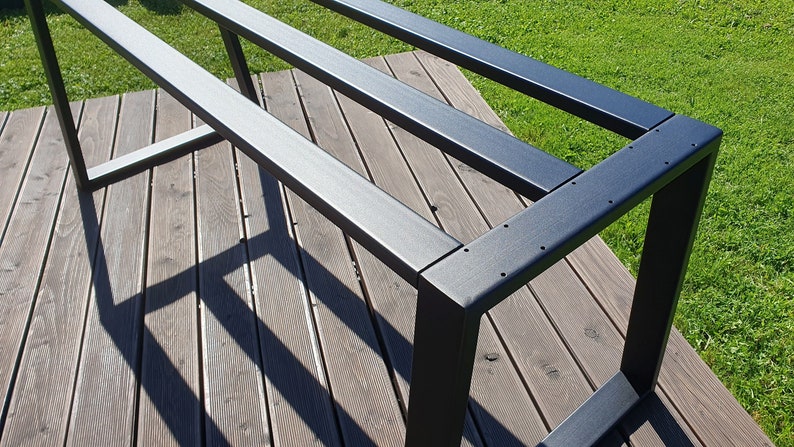 Metal Table Frame: Heavy Duty Trapezoid Base for Glass/granite Top, in ...