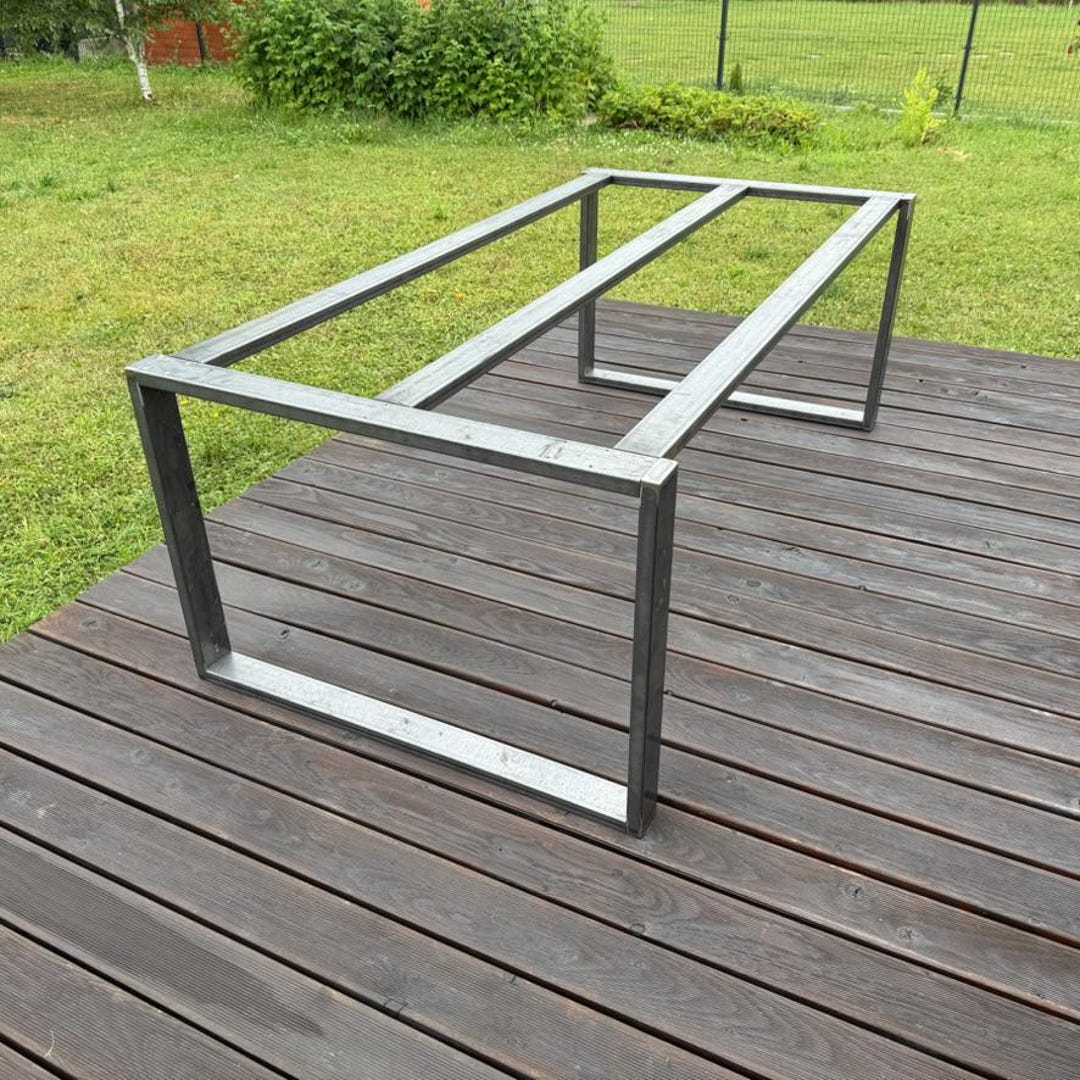 Handmade Ultra Wide Metal Table Base: Industrial Dining Table Frame ...