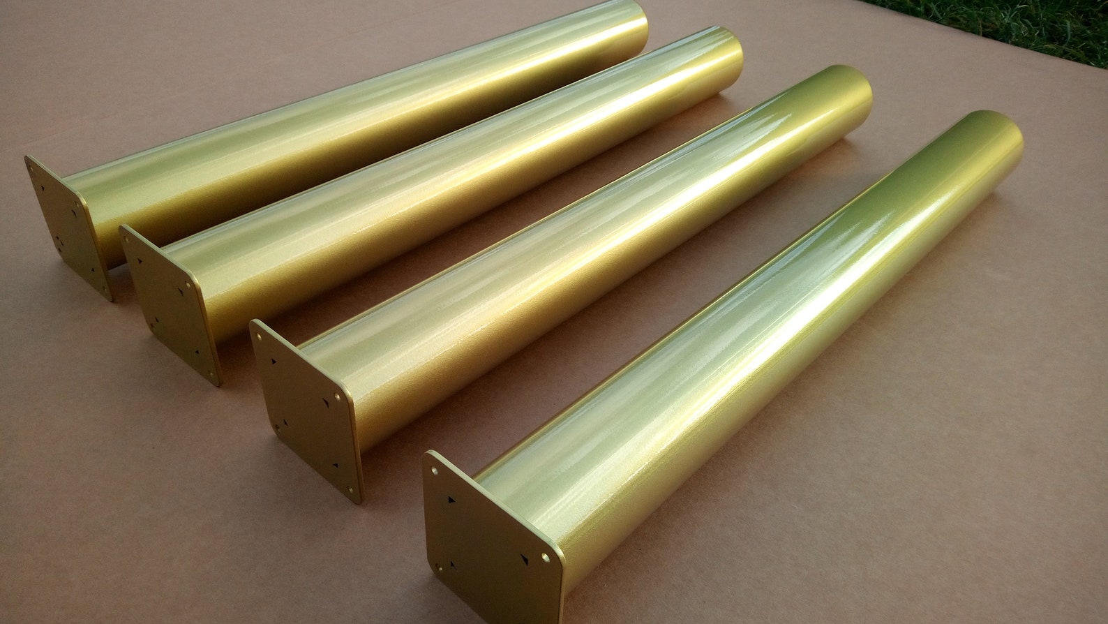 Pipe Table Legs Adjustable Foot Metal Pipe Legs Golden - Etsy