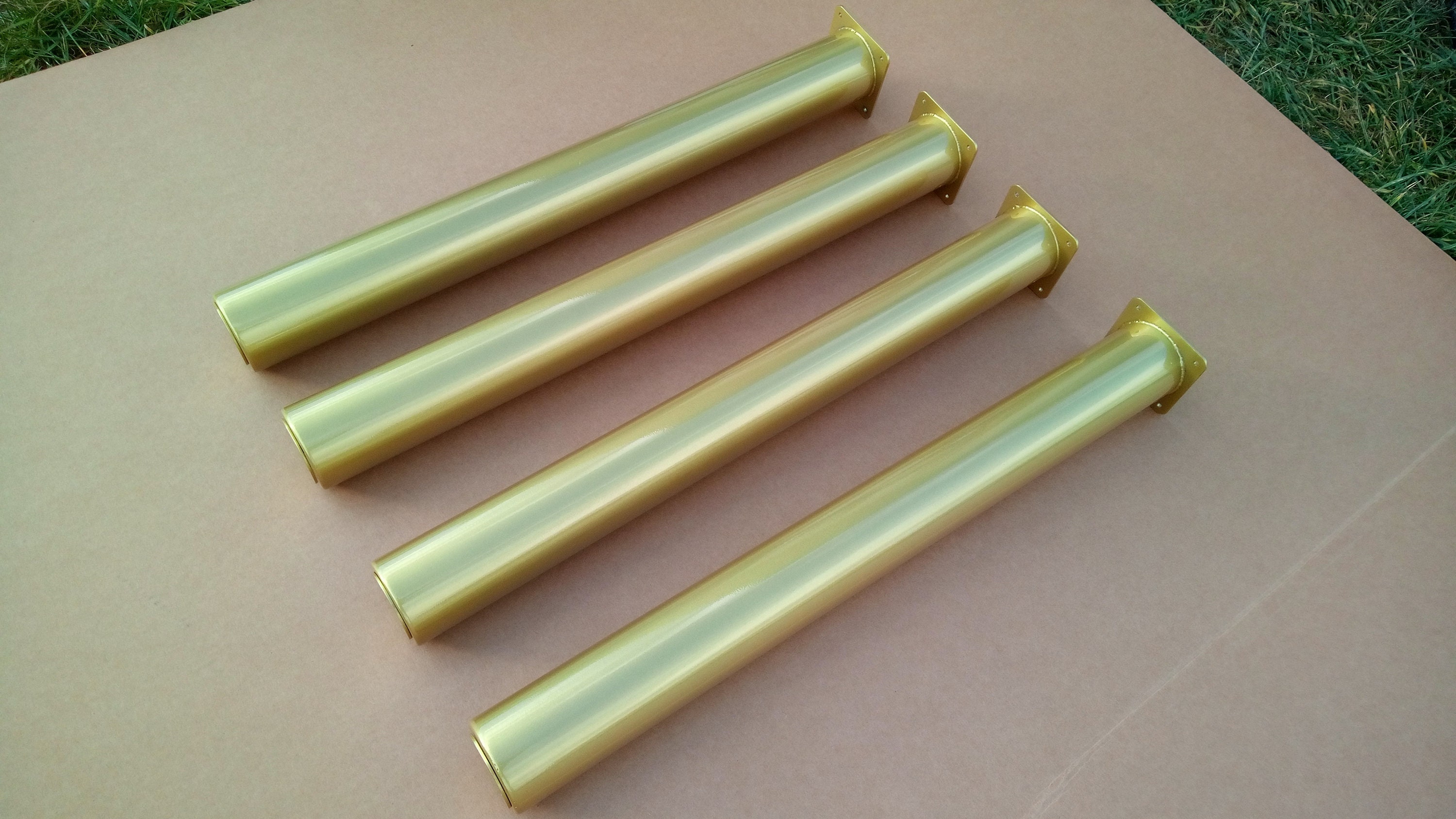 Pipe Table Legs Adjustable Foot Metal Pipe Legs Golden - Etsy