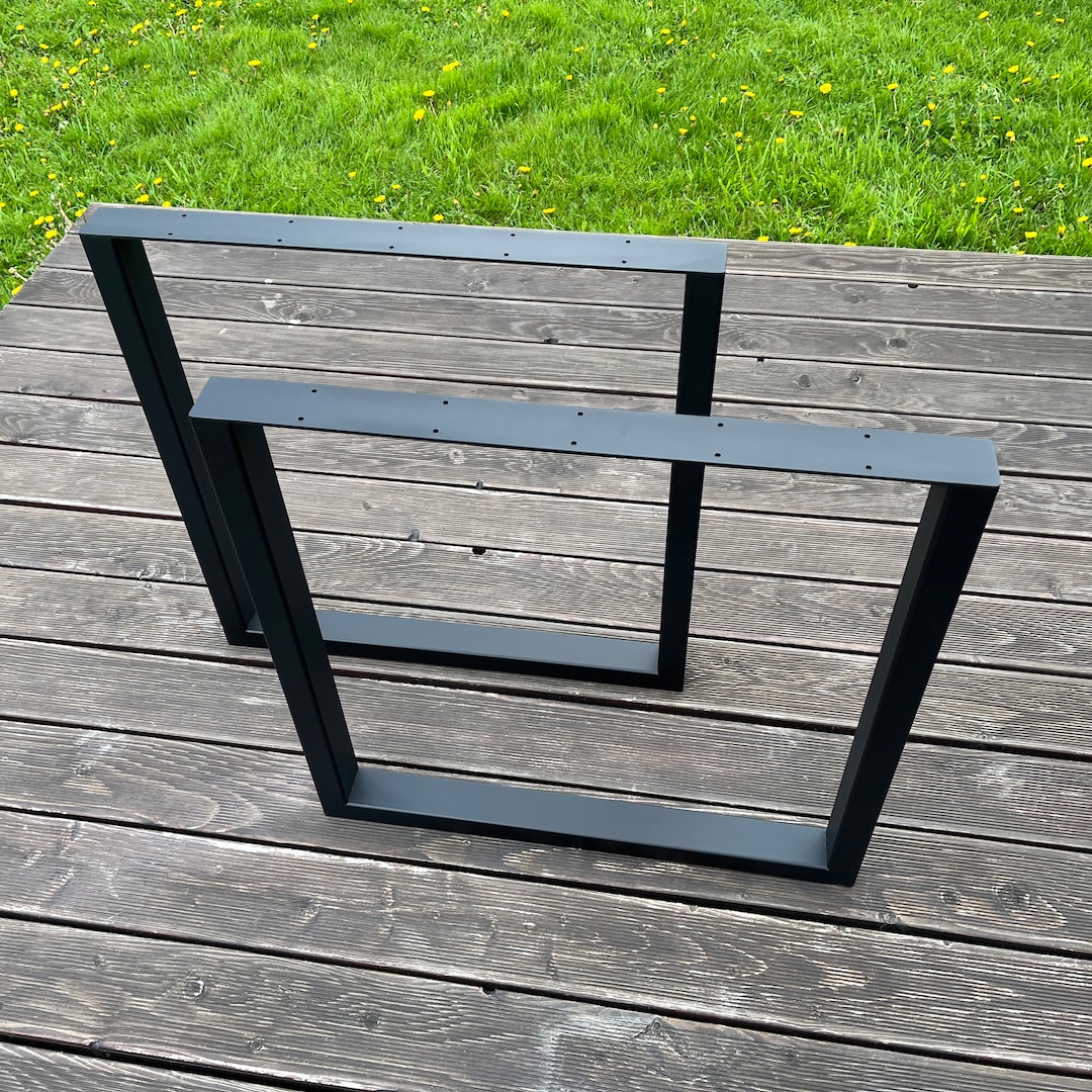 Square Steel Table Legs: Industrial Dining Bench Base (set of 2), N8 - Etsy