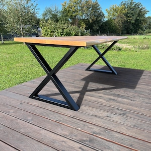 X-shape Heavy Duty Metal Table Base: Wood, Granite, Quartz, Glass Top ...