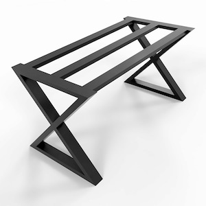 X-shape Heavy Duty Metal Table Base: Wood, Granite, Quartz, Glass Top ...