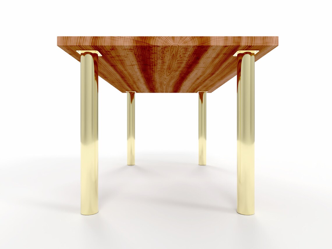 Pipe Table Legs Adjustable Foot Metal Pipe Legs Golden - Etsy