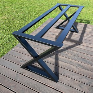 X-shape Heavy Duty Metal Table Base: Wood, Granite, Quartz, Glass Top ...