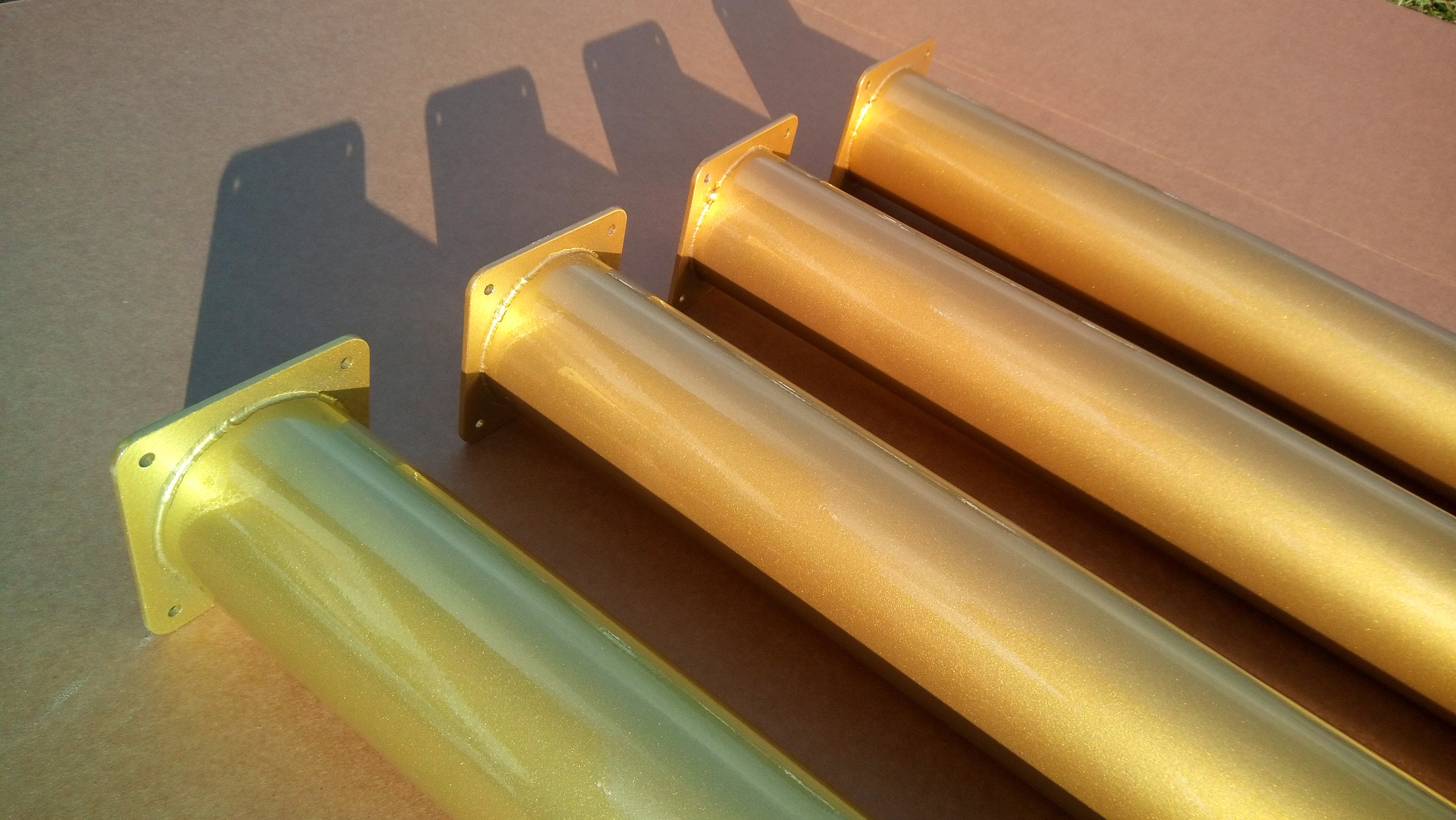 Pipe Table Legs, Adjustable Foot, Metal Pipe Legs, Golden Table Legs ...