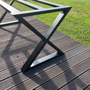 X-shape Heavy Duty Metal Table Base: Wood, Granite, Quartz, Glass Top ...