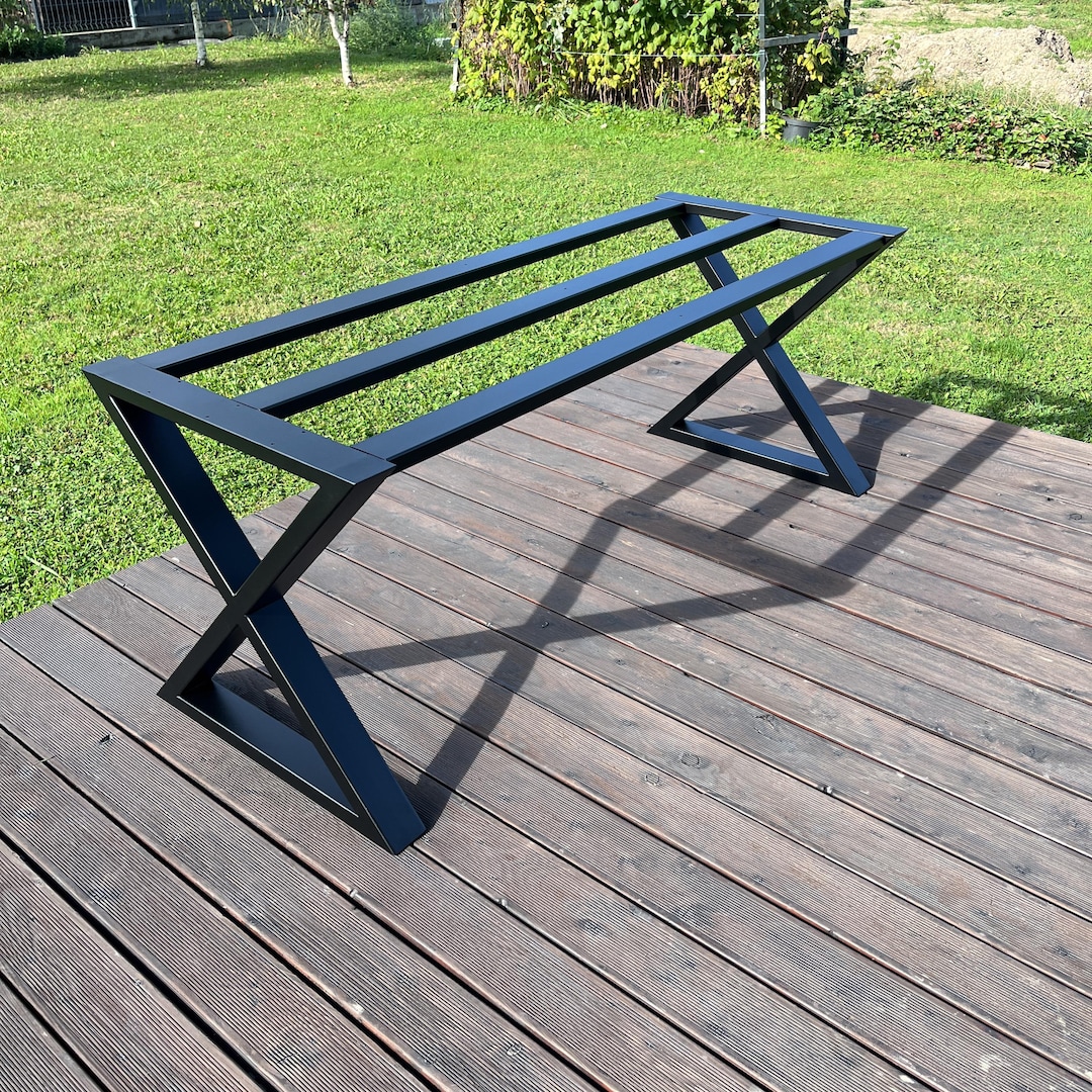 X Shape Heavy Duty Metal Table Base, Sturdy and Stylish Table Frame ...