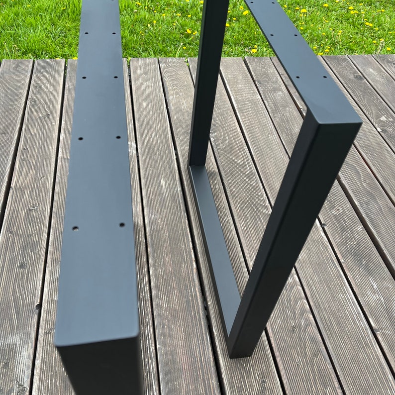 Square Steel Table Legs: Industrial Dining Bench Base (set of 2), N8 - Etsy