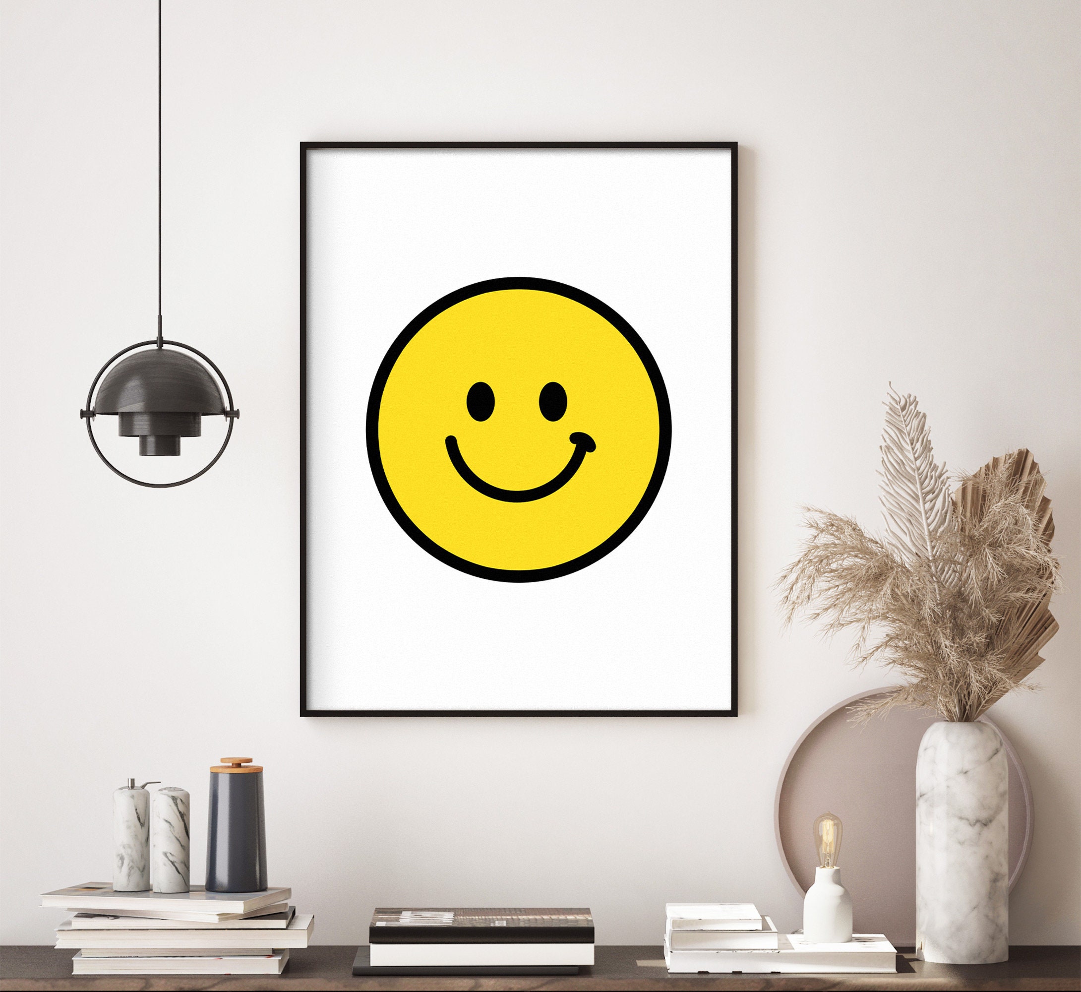Yellow Smile Printable Poster, Smile Print, Smiley Face Print, Yellow ...