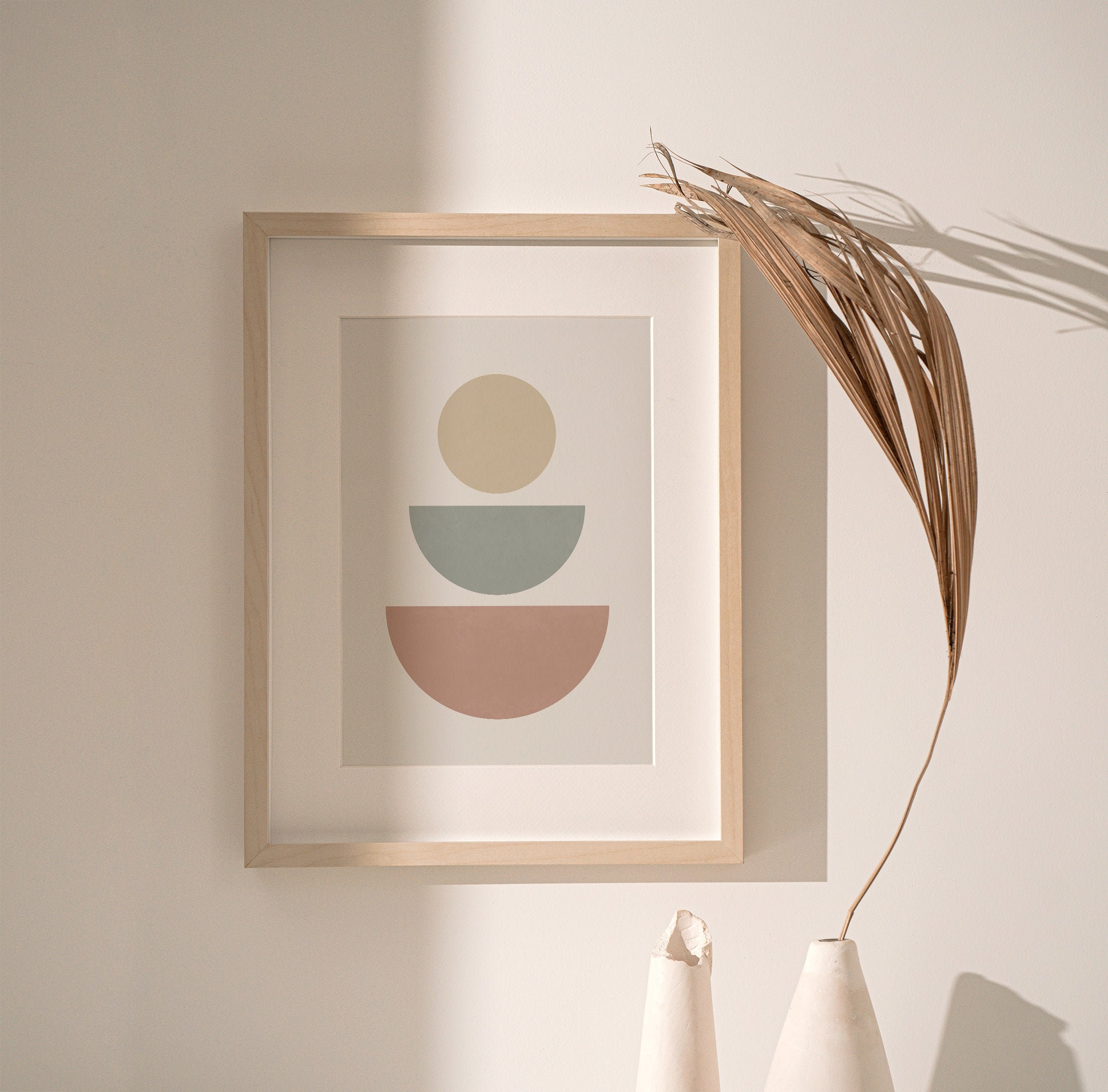 Neutral Wall Art, Boho Minimalist Wall Art, Geometric Art Print, Modern ...