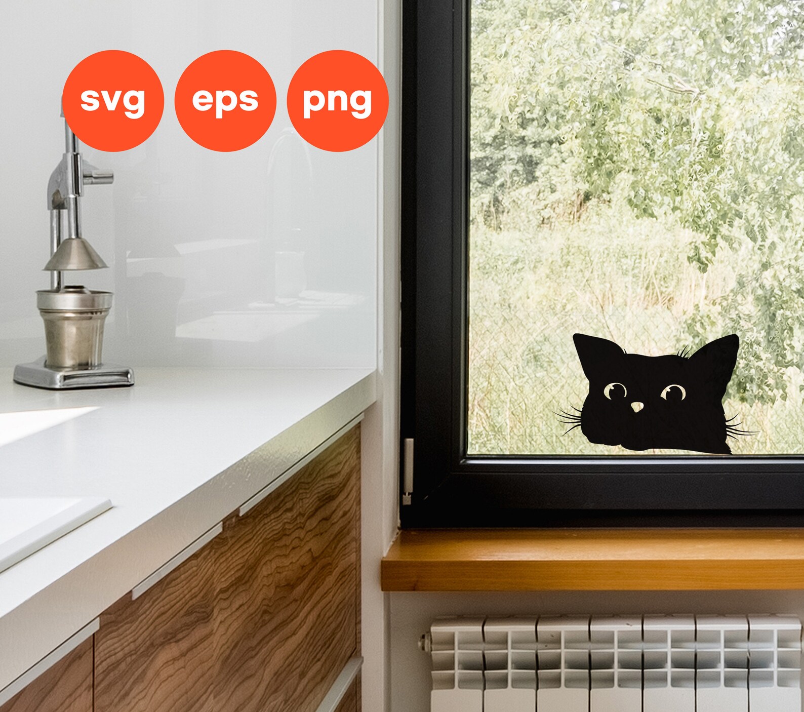 Peeping Cat svg Lovely Cat svg Window Cat Sticker Cute - Etsy Polska
