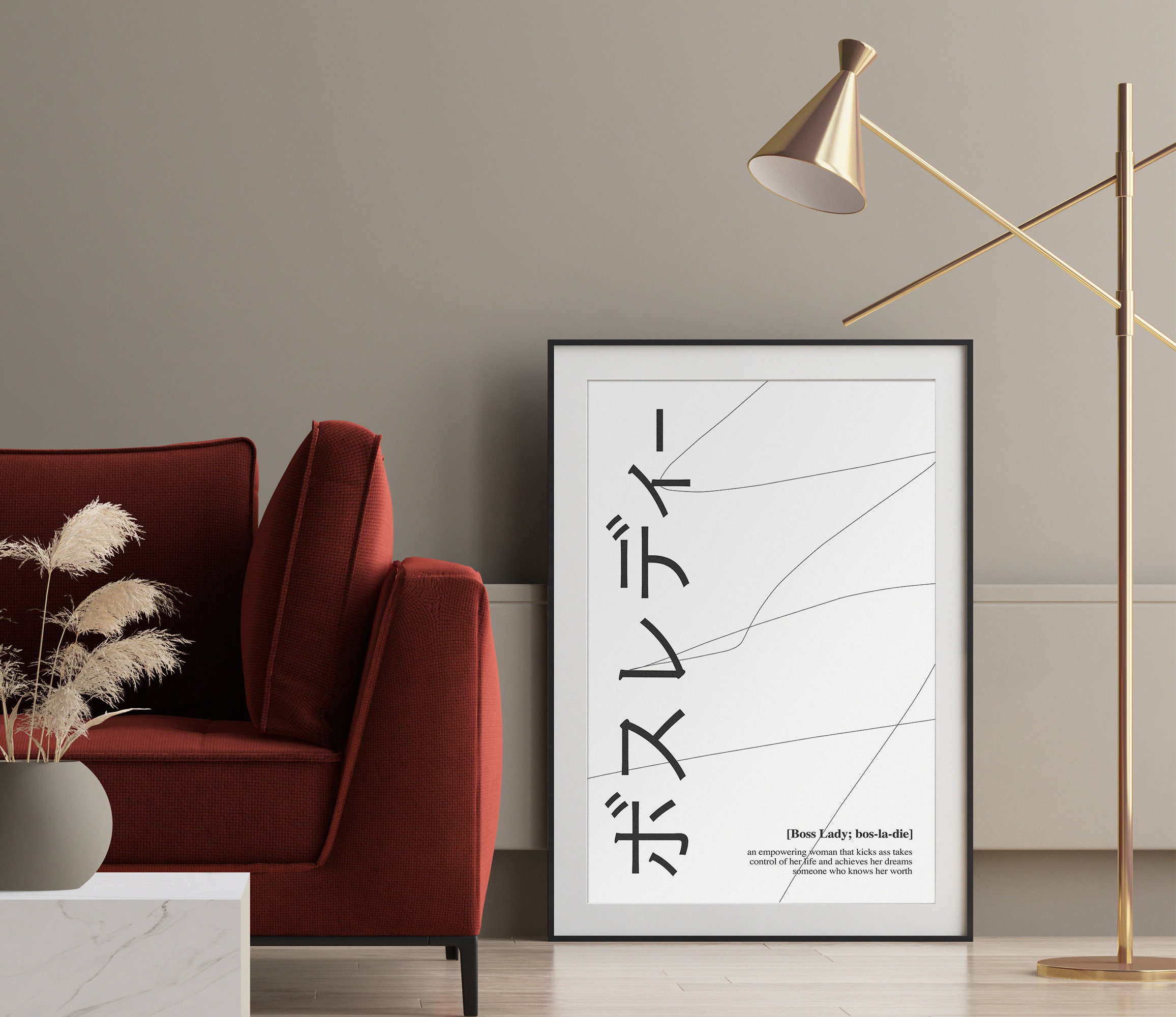 Boss Lady Definition Print, Printable Wall Art, Office Wall Decor ...