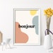 Bonjour Quote Print Bonjour Print Typography Quote Wall Art - Etsy