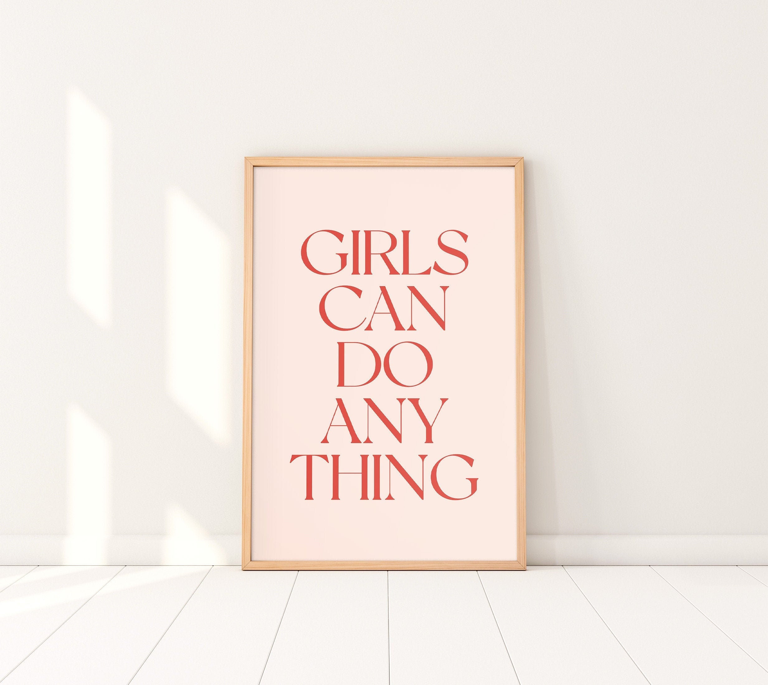 Girls Can Do Anything Quote Poster, Girl Power Poster, Girl Boss Print ...