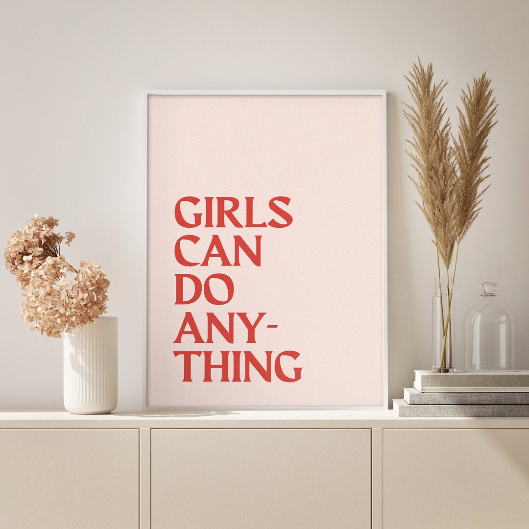 Girls Can Do Anything Quote Poster, Girl Power Poster, Girl Boss Print ...
