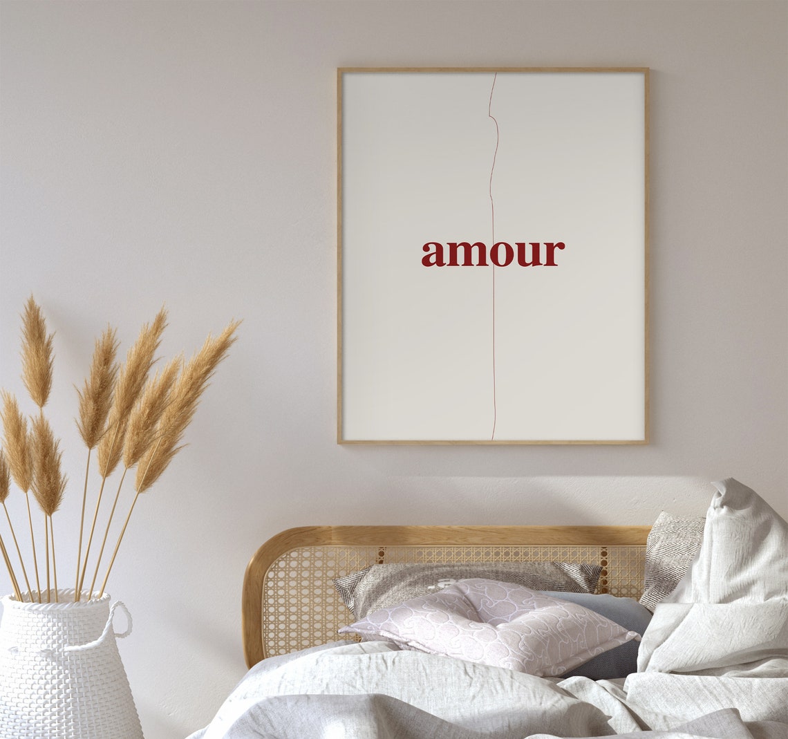 Amour Print, French Quote Printable, Amour Geometric, Boho Wall Art ...