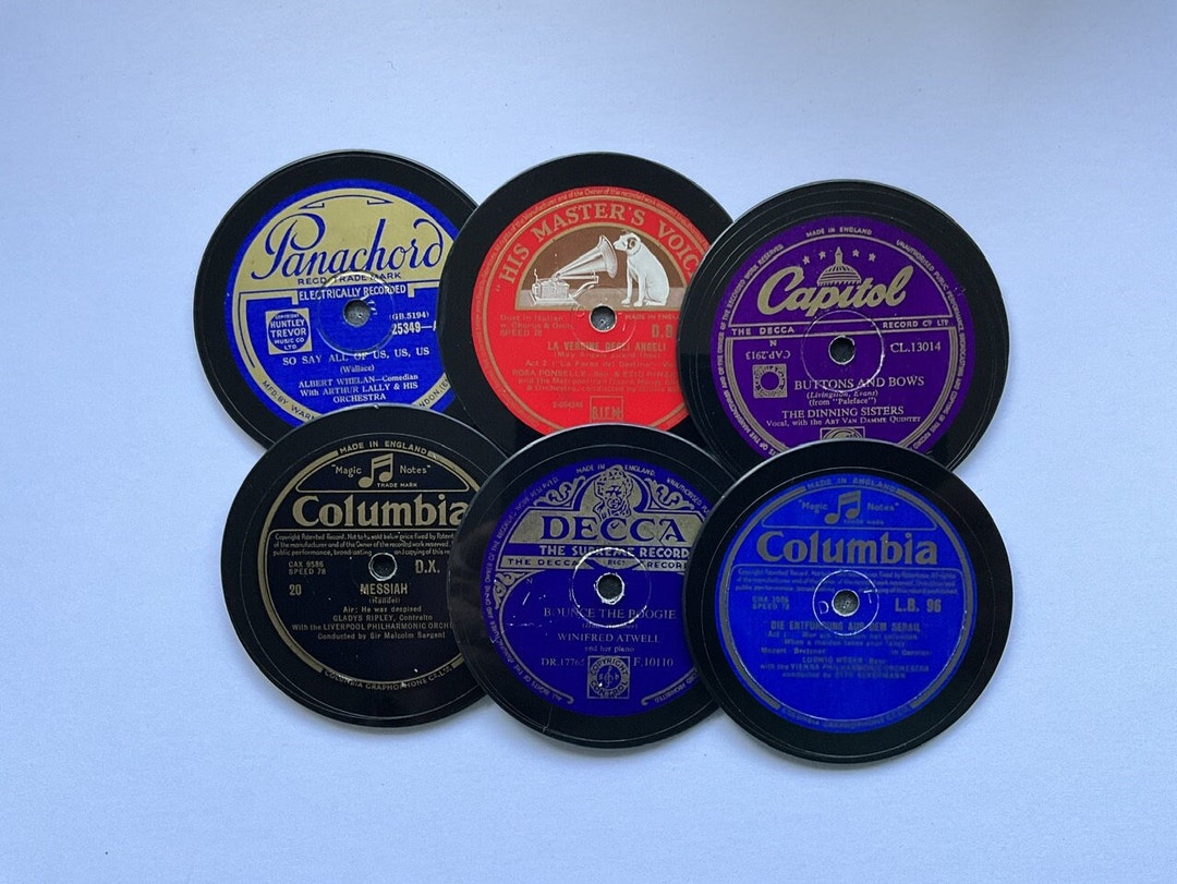 6 1950s Shellac Coasters Hand Crafted From Original 78rpm Shellac ...