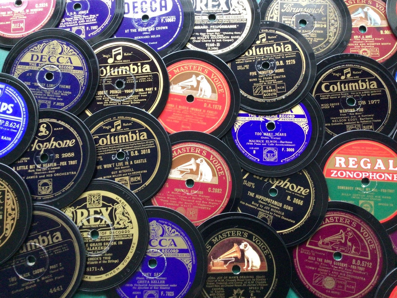 6 1950s Shellac Coasters Hand Crafted From Original 78rpm Shellac ...