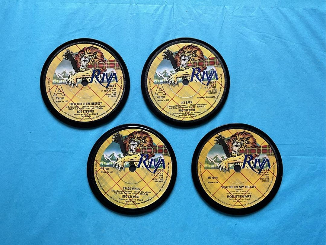 4 Rod Stewart Coasters Hand Crafted From Original Rod Stewart Records ...