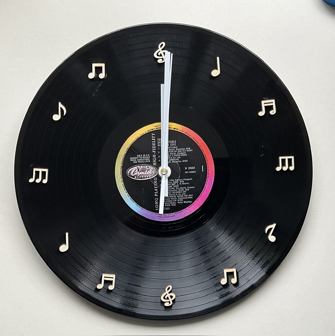 Unique Vinyl Record Wall Clock, Hand Crafted From an Original 12 Vinyl ...