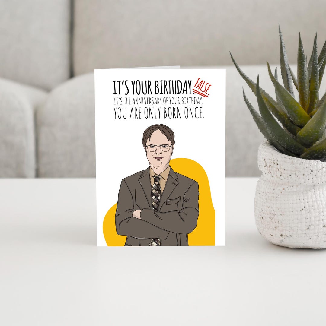 Dwight Schrute Card, the Office Card, Birthday Card A5, Illustrated ...