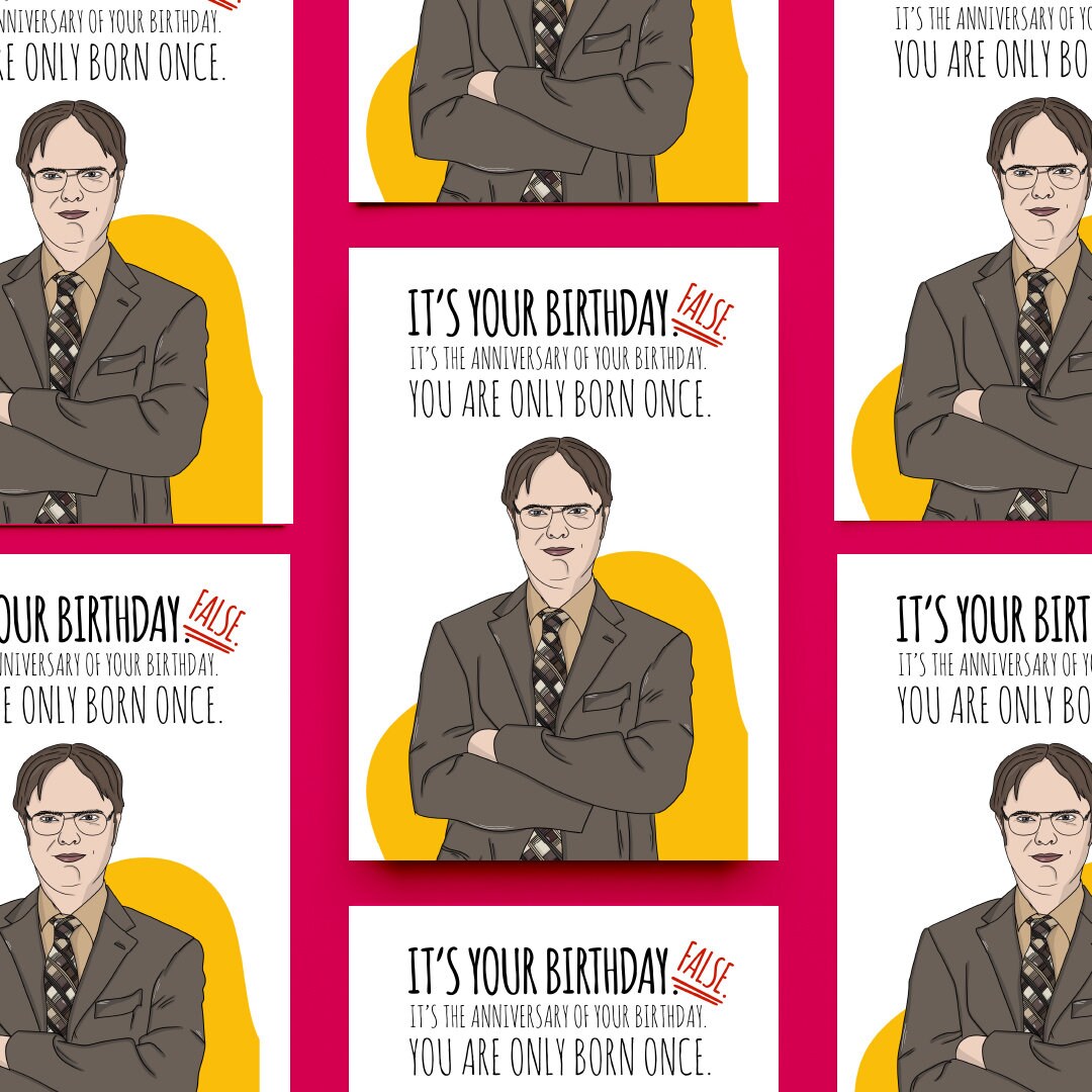 Dwight Schrute Card, the Office Card, Birthday Card A5, Illustrated ...