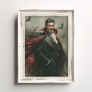 Personalized Vampire Portrait: Custom Dark Vintage Oil Painting Wall ...