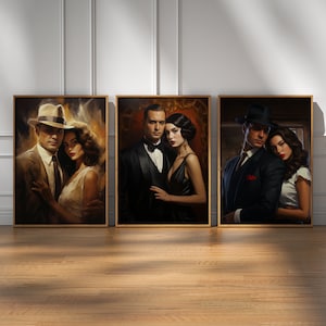 Custom Mafia Couple Portrait From Photo. Personalized Gift for Couple ...