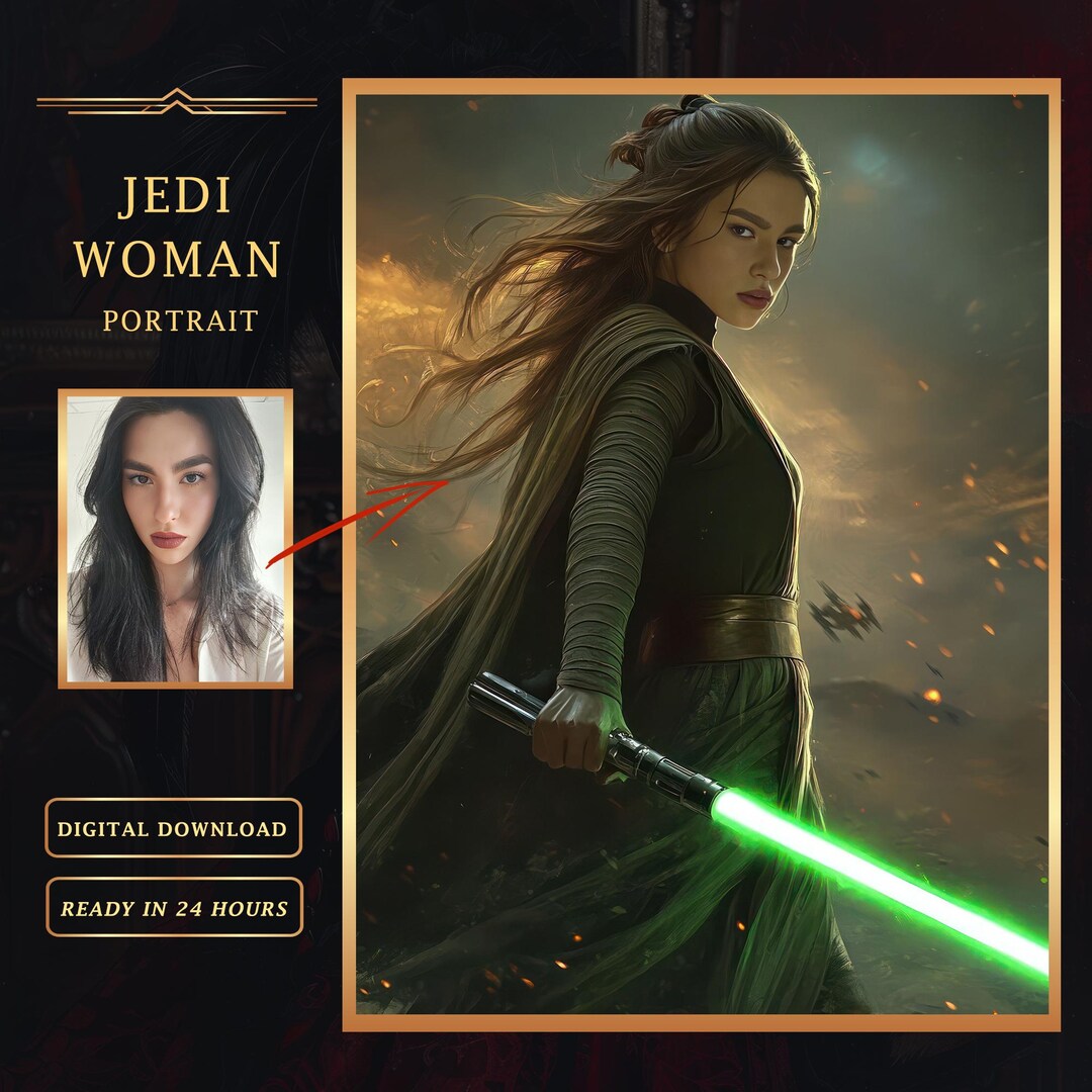 Custom Star Wars Jedi Portrait, Personalized Gift (digital Download) - Etsy