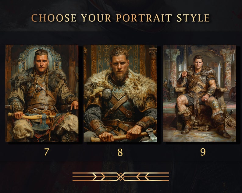 Custom Viking King Portrait From Photo. , Personalized Viking Wall Art ...