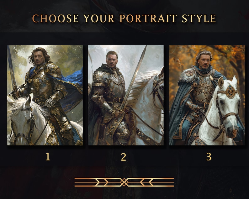 Custom Knight Portrait From Photo: Personalized Royal Gift (digital ...